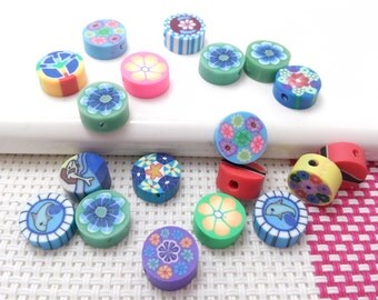 Fimo flower beads | Etsy