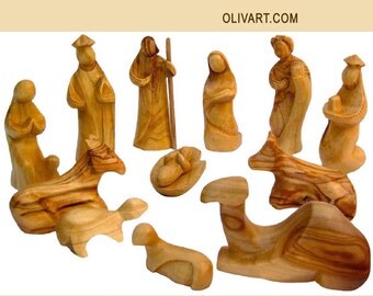 Popular items for olive wood nativity on Etsy