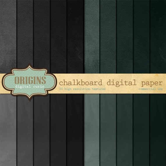 Chalkboard Digital Paper Chalkboard by OriginsDigitalCurio on Etsy