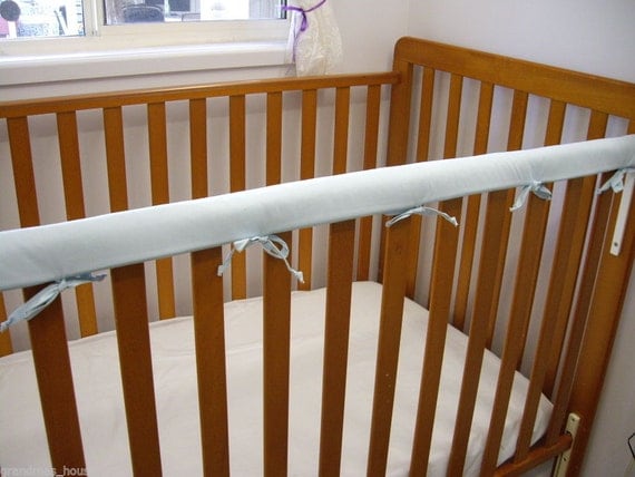 Cot Crib Rail Cover 100% Cotton Teething Pad Plain Colours