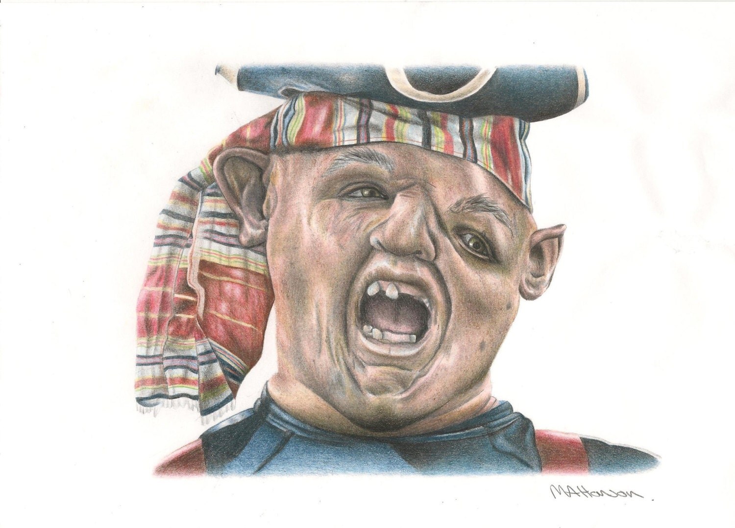 Sloth Goonies A4 Drawing Print by MelHansonArt on Etsy