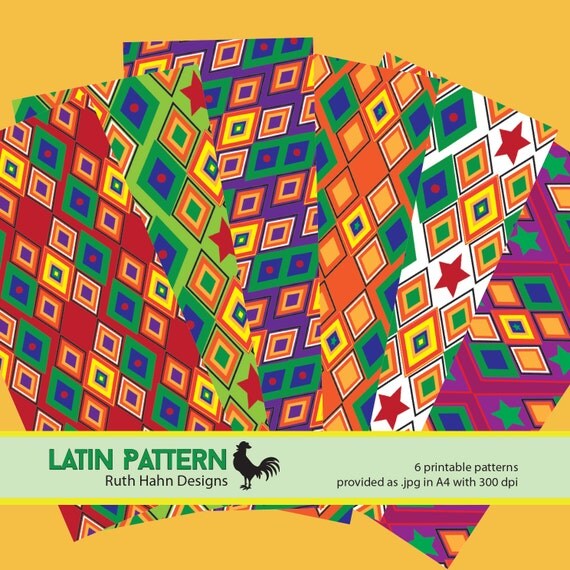 Items similar to Latin american ethno pattern, digital paper pack with ...