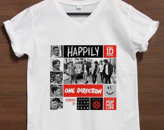 One Direction Shirt 1D Shirt V-neck TShirt T-Shirt Tee Shirts Women ...