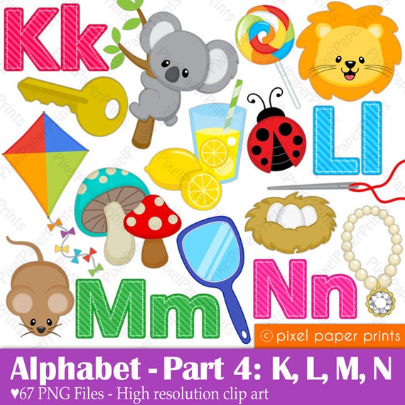 Alphabet Clip art Part 4 ABC clip art KLMN School