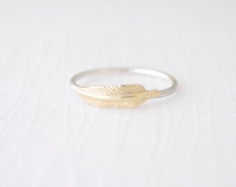 Feather ring | Etsy