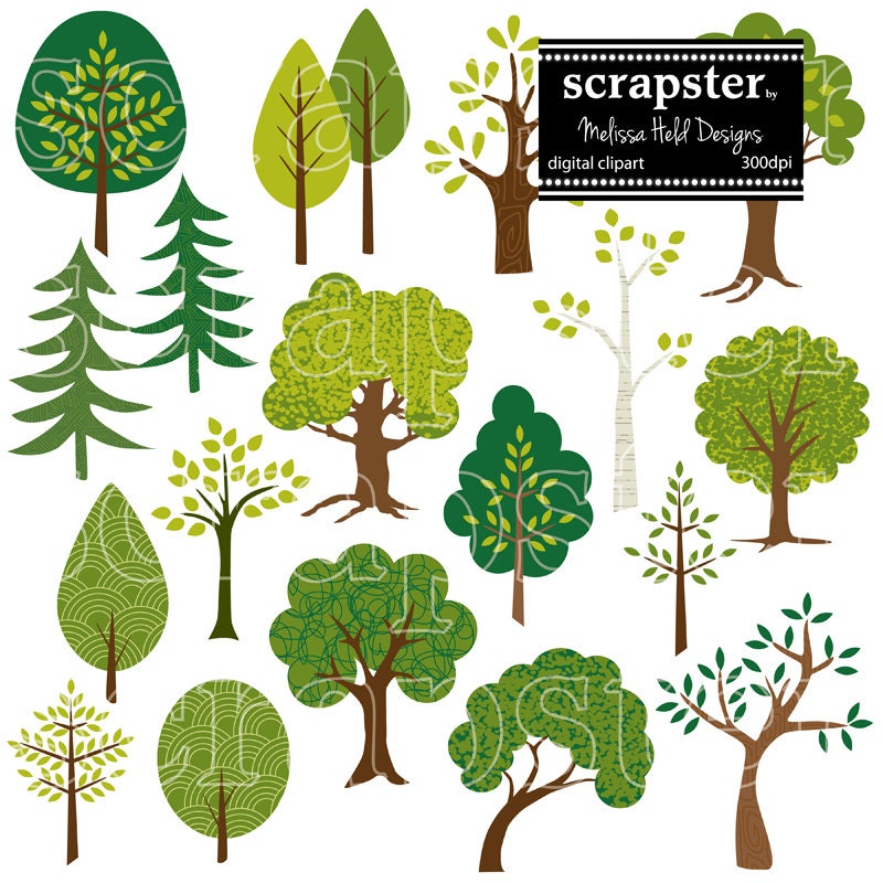 Trees Digital Clipart
