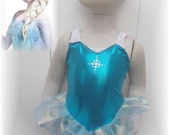 Elsa swimsuit / Gymnastic Dance leotard Frozen princess elsa Dress costume