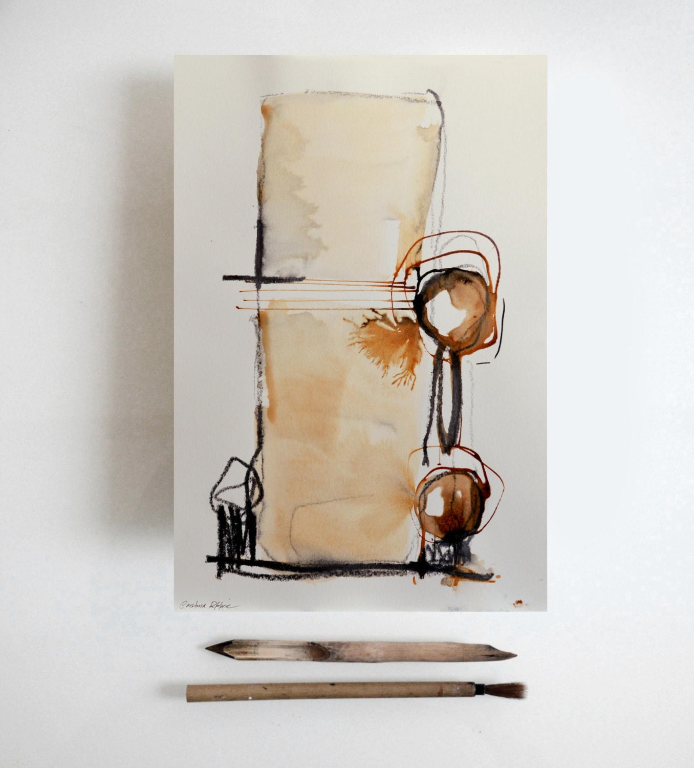 RESERVED Original abstract art ink drawing