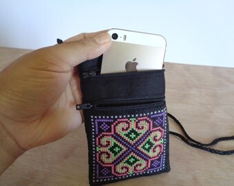 Colorful Embroidered Hmong Wallet by WhiteElephantCo on Etsy
