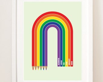 Popular items for rainbow poster on Etsy
