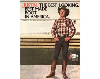Items similar to Box of Vintage Justin Boots Advertising Material 70's ...