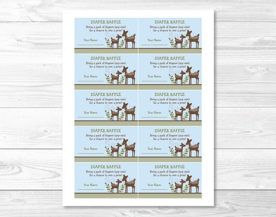 woodland-deer-diaper-raffle-tickets-deer-baby-shower-woodland-baby