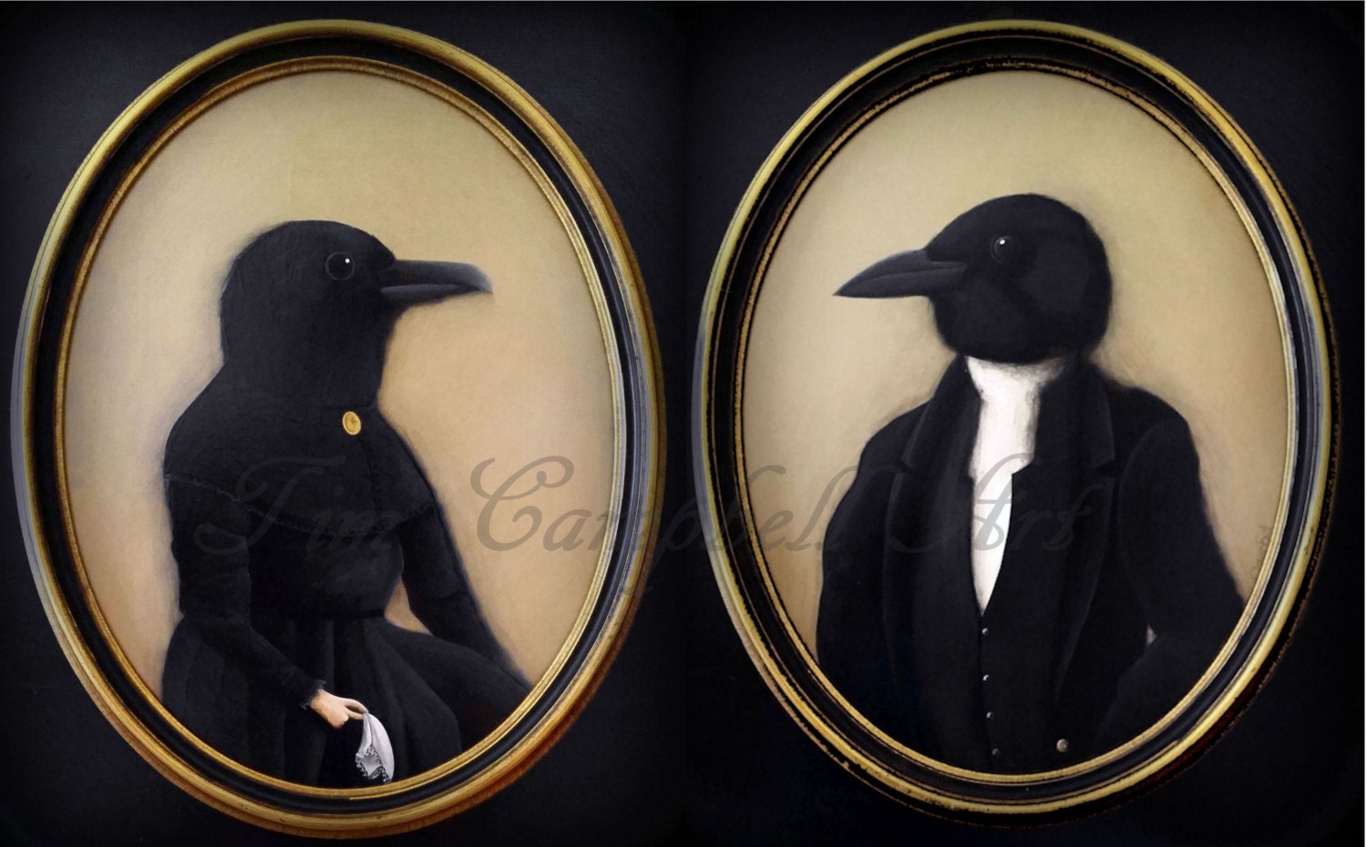 Mr. & Mrs. Crow Giclee Prints by Tim Campbell
