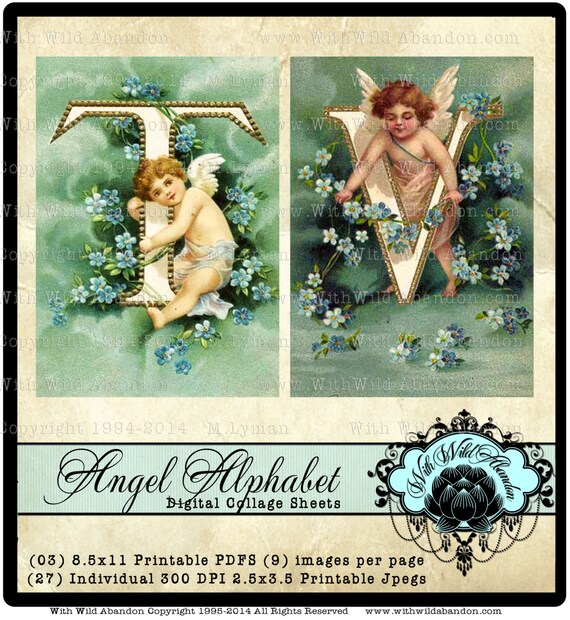 Angel Alphabet Printable Printable ABC Printable Victorian