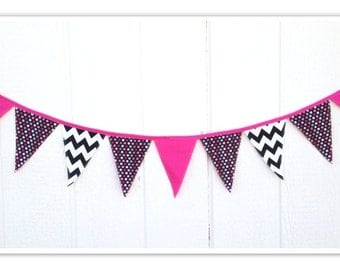 Popular items for hot pink bunting on Etsy