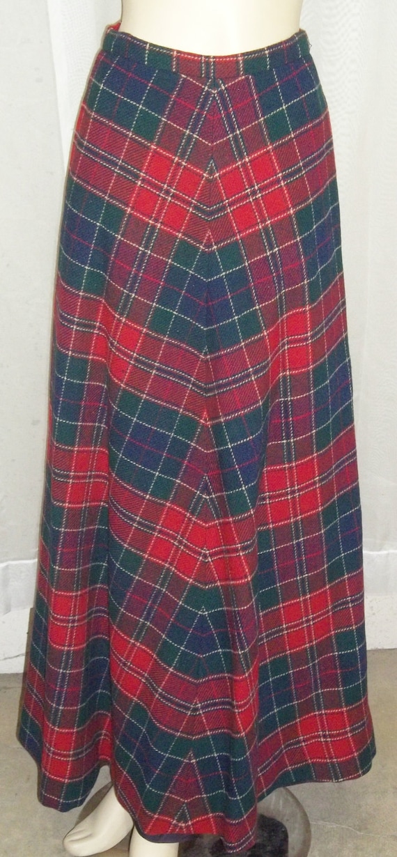 Vintage Tartan Plaid Florence Walsh Agile Long Skirt 6 Grunge