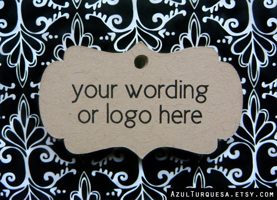 Items similar to 60 custom MINI tags, 1.8 x 1 inch with your text or ...