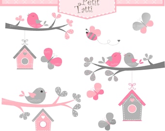 Popular items for bird house clip art on Etsy
