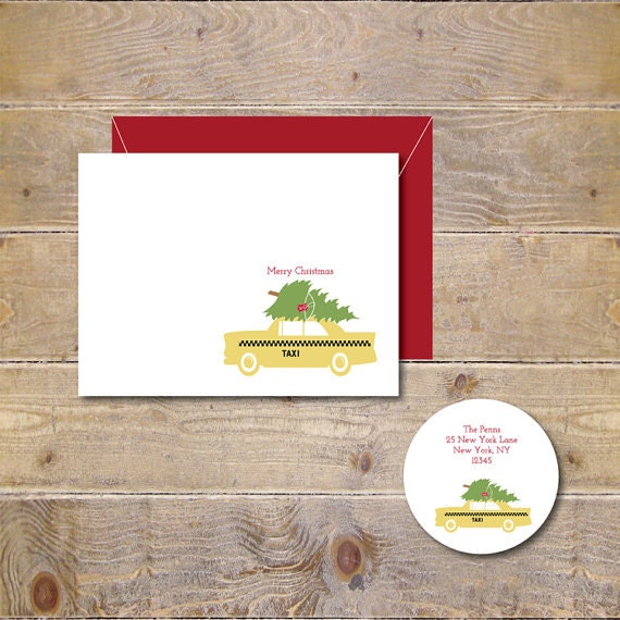 Items similar to Christmas Cards, Taxi, NYC, Holiday Cards, Christmas ...