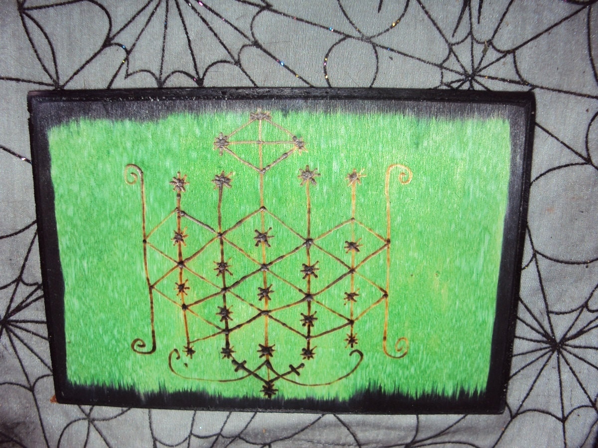 Ogun Voodoo Loa Veve Altar Tile