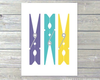 Clothespin poster | Etsy
