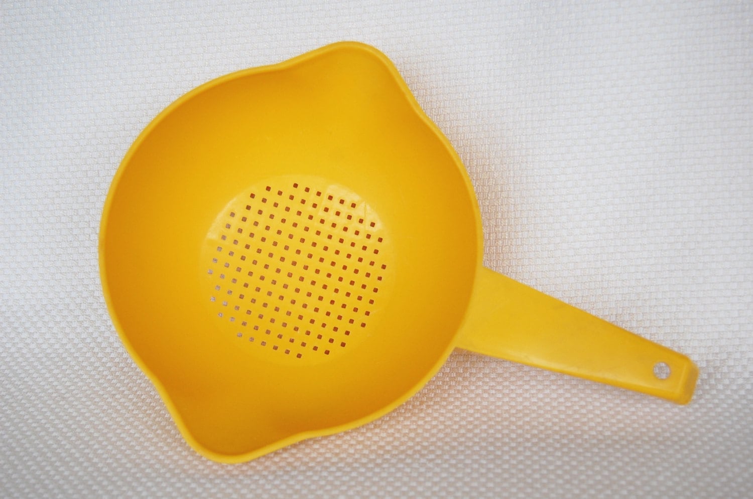 Vintage Tupperware SMALL YELLOW Colander by FunkyJunkyVintage