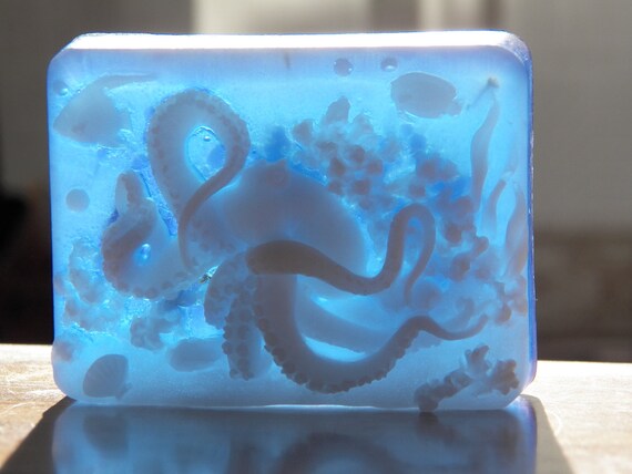 gorgeous octopus soap lavender buds deep blue sea soap