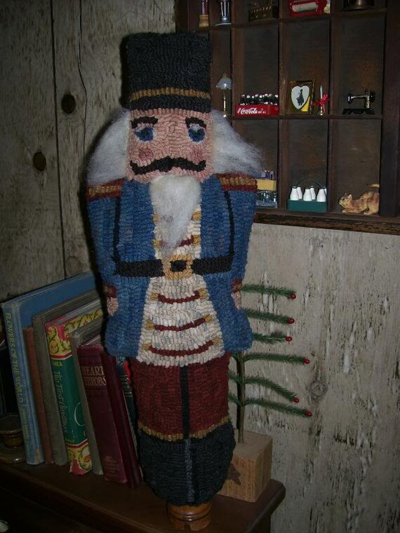 E PATTERN Primitive Rug Hooking Folk Art Nutcracker Make Do