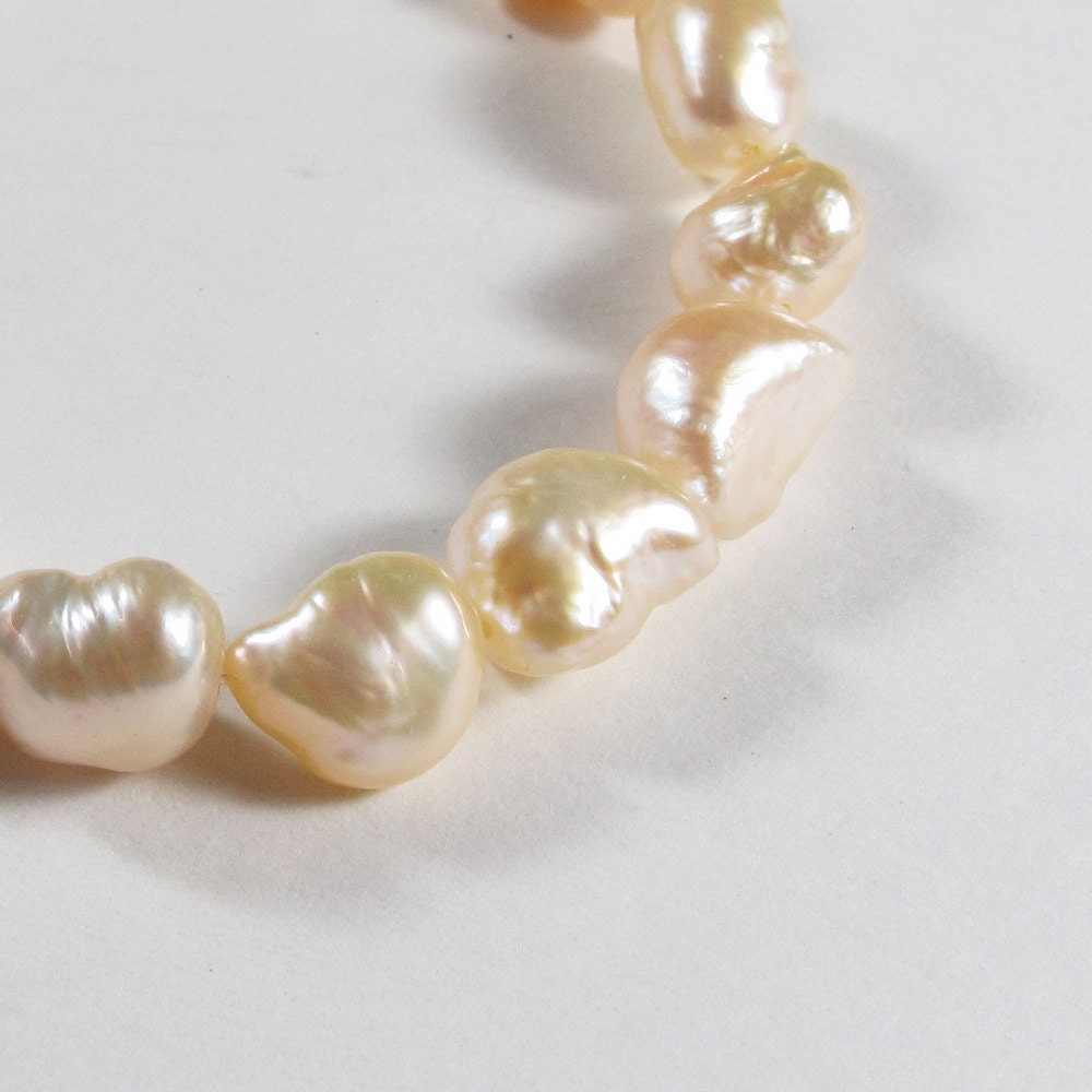 Baroque Freshwater Pearls Large Odd Shaped Peach by CDIslands