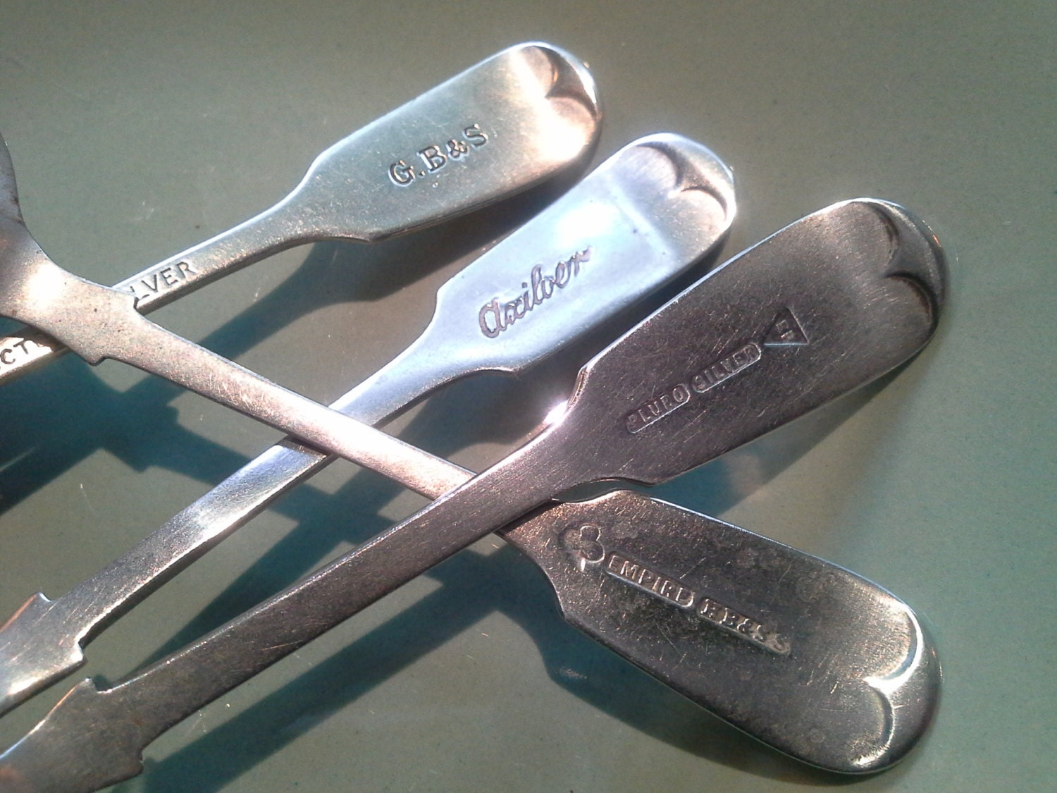 Silver Plate and Nickel Silver Spoon Collection Probably England Tipped ...