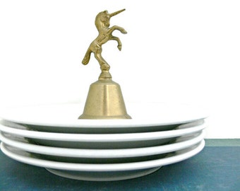 4 White Rego Plates - Vintage Porcelain Dinnerware