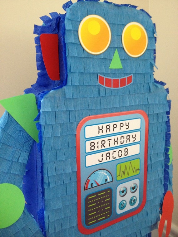 Robot Pinata. Customizable Robot Pinata by AbitaAchie on Etsy