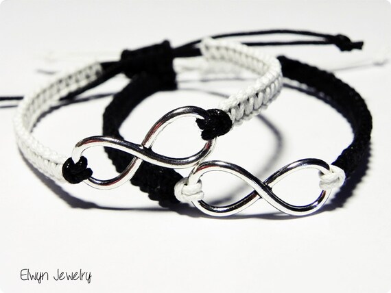 Matching Bracelets Couples Bracelets Black White Infinity