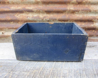 Antique Wooden Crate California Peaches Painted Dark Blue Antique VTG ...