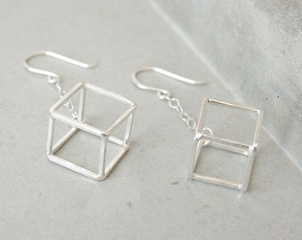 Cube drop earrings | Etsy