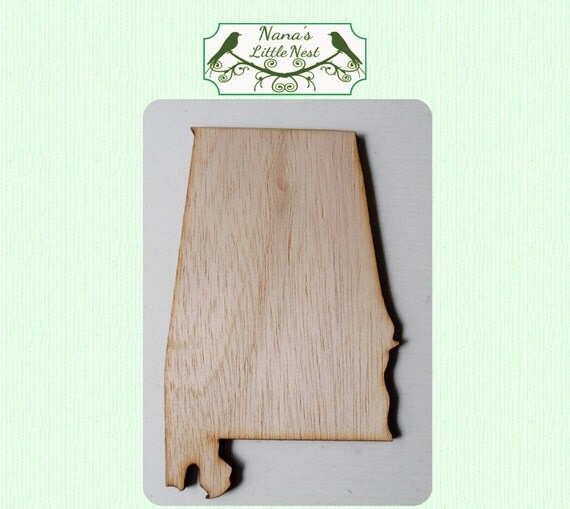 Alabama State Medium Wood Cut Out Laser Cut