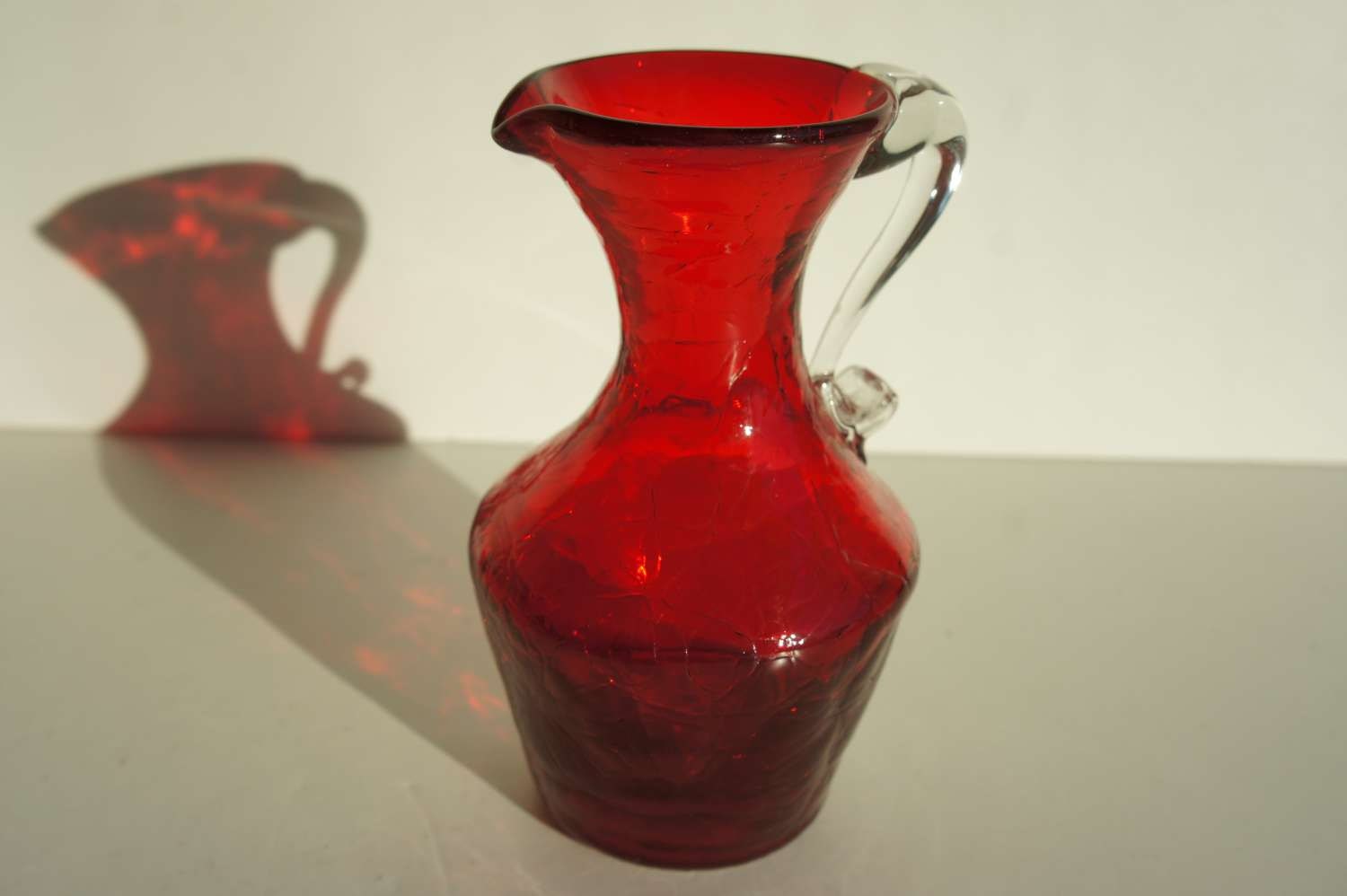 Vintage Red Crackle Glass Vase Viking By Viewridgevintage On Etsy