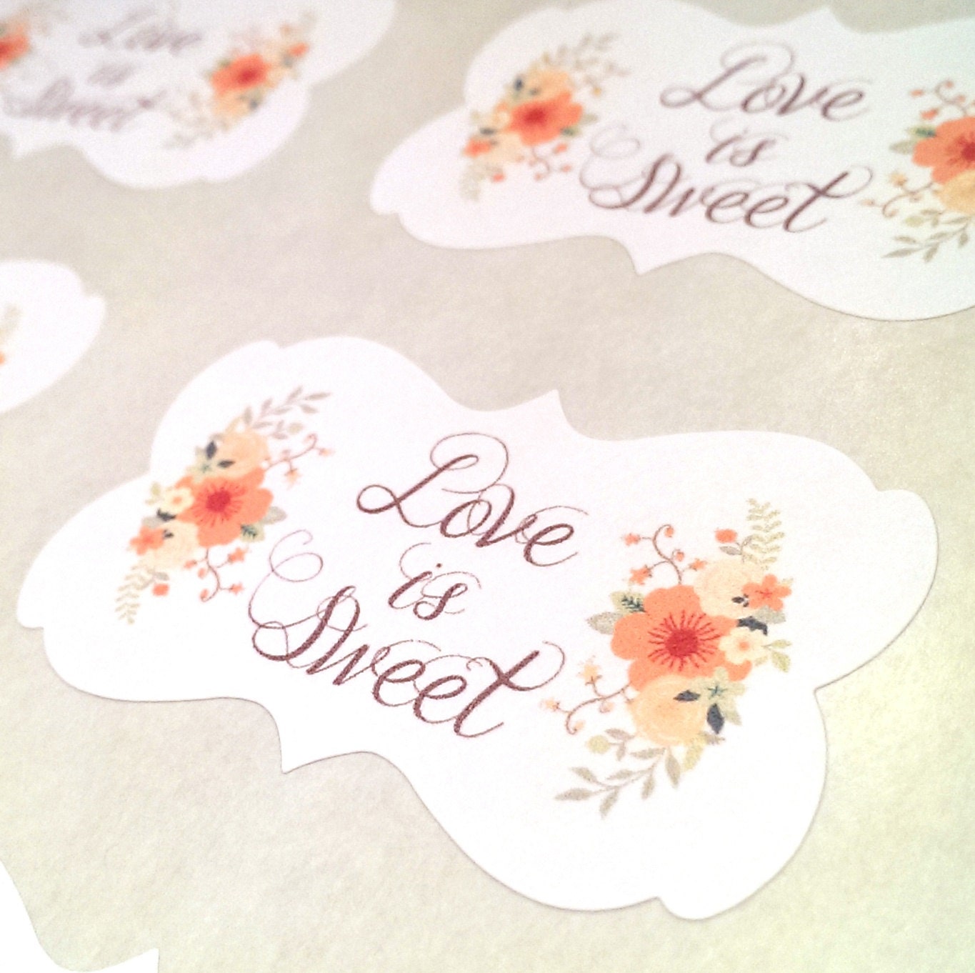 Love is Sweet stickers – 18 – envelope seals – floral stickers ...