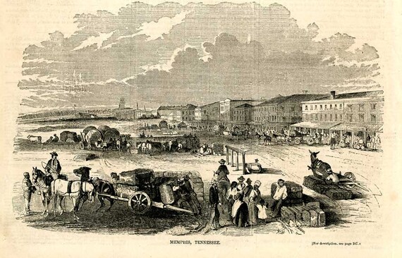 MEMPHIS TENNESSEE Historic 1855 Early Settlers Antique Wood