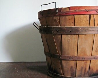 Wooden Bushel Apple Baskets, Set of Two