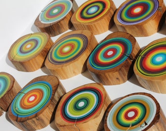 Eco Friendly Hand Painted Tree Rings on Reclaimed by earthartdecor