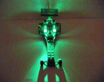 1 LEGO (R) custom Riddler Dragster car with custom green LED lights ...