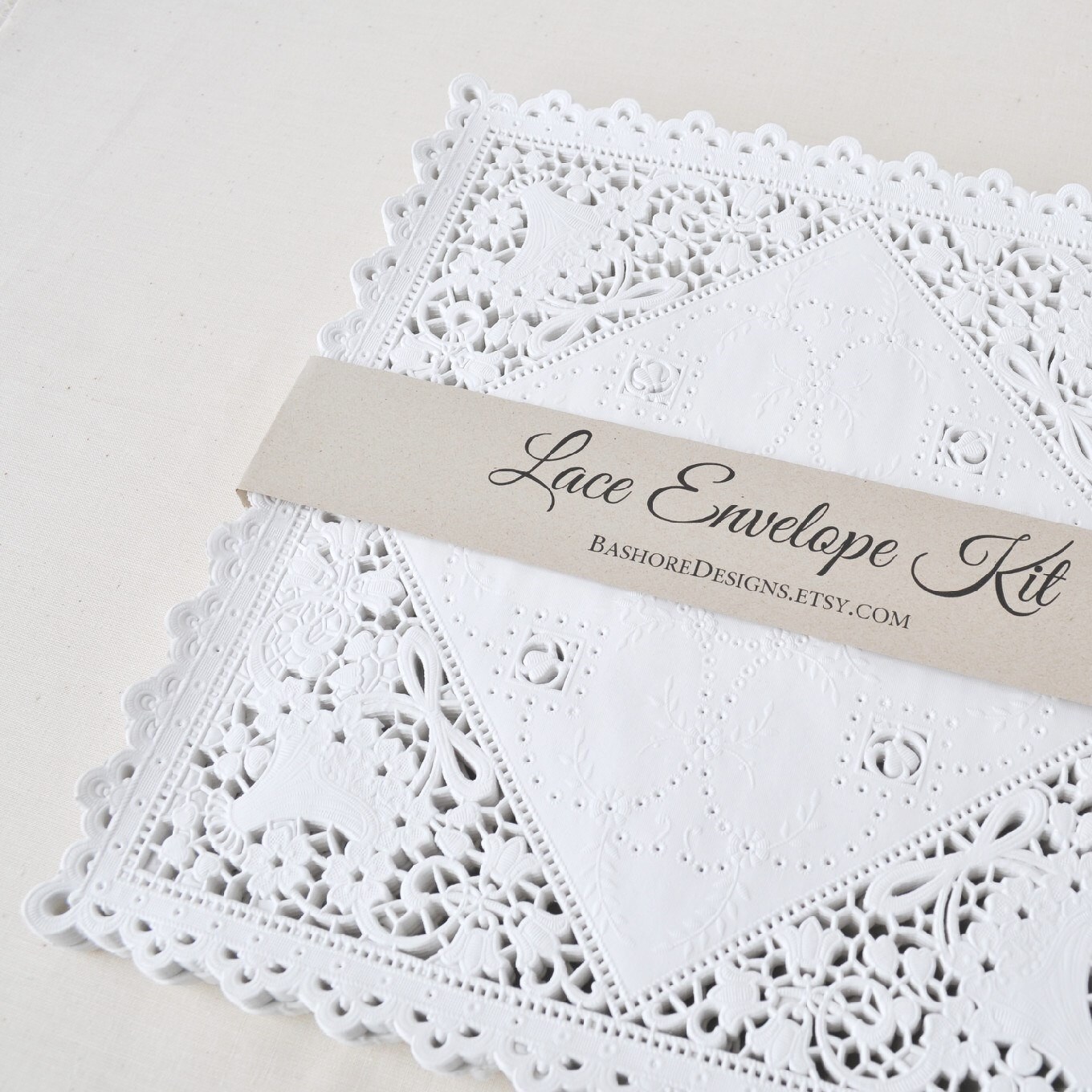 DIY Lace Envelope Kit. Wedding Invitation Envelope Liners. Paper lace ...