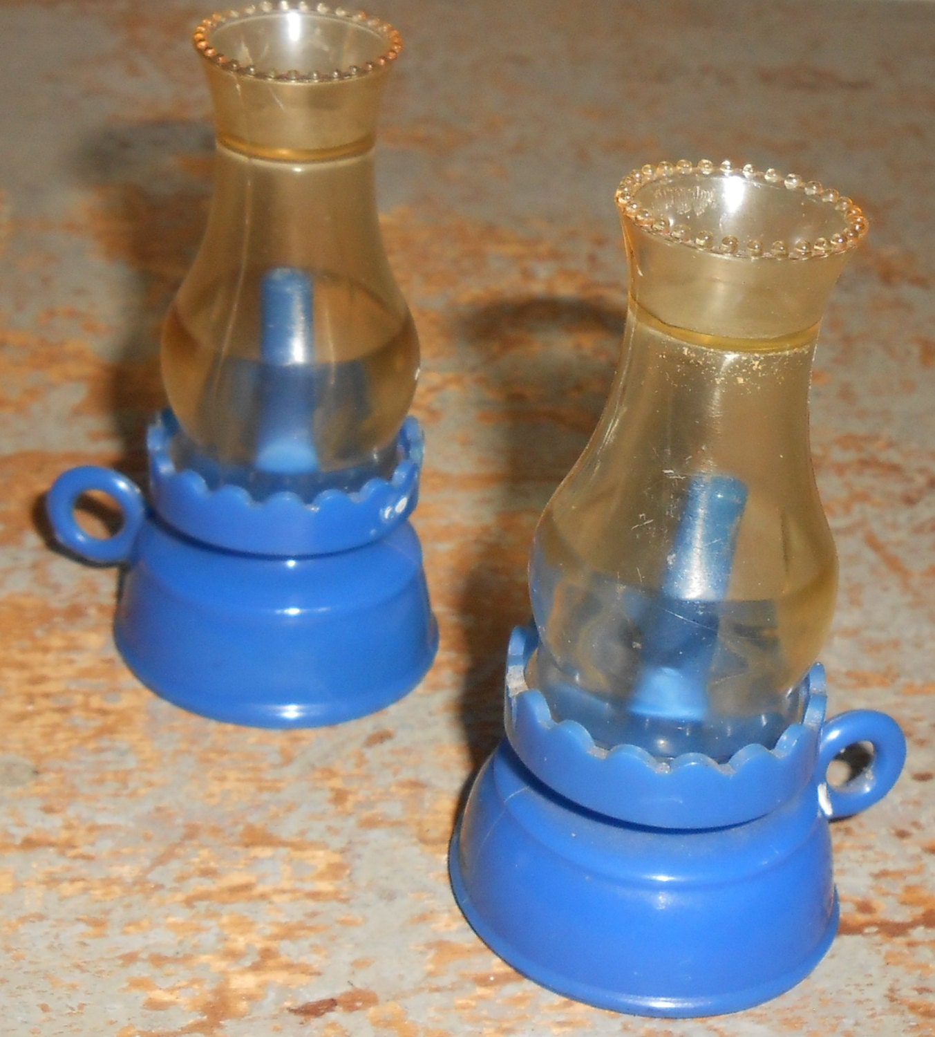 Vintage Ornament, Oil Lamp, Plastic, Toy, Miniature, Hurricane Lamp ...