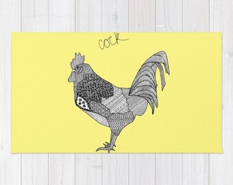 Rooster rug | Etsy