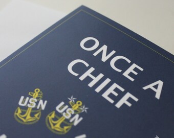 US Navy "Once a Chief Always a Chief" note cards set of 10 with Chief ...