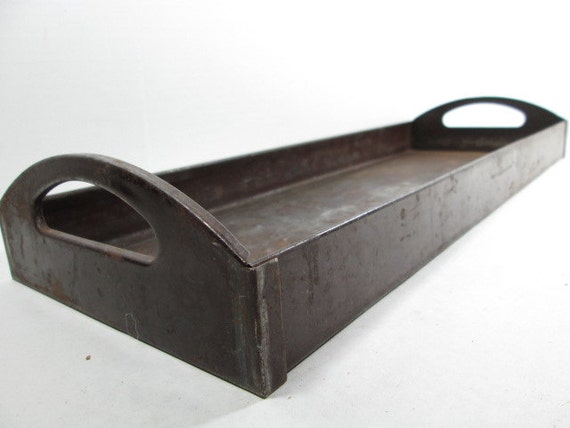 Brown Metal Tool Tray Industrial Rust by GirlPickers on Etsy