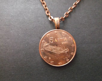 ATOMIC NECKLACE / ATOM / Greek coin jewelry. roman charm..