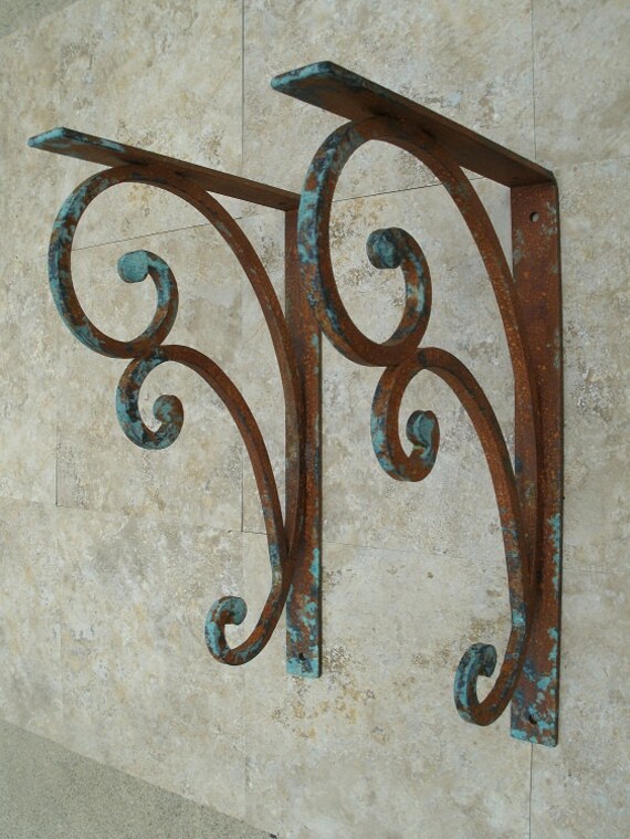 Beautiful & Decorative Wrought Iron 11 X 17 Angle Support