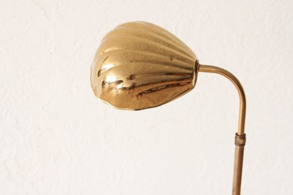 Clam Shell Mid Century Brass Floor Lamp by OtherTimesVintage